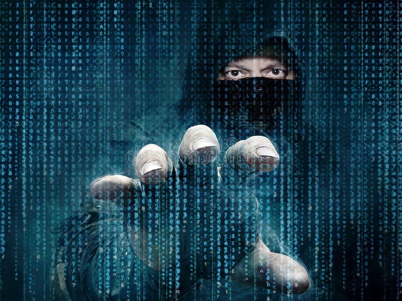 Dangerous Hacker Stealing Data -concept Stock Photo - Image of dark, binary: 107132134