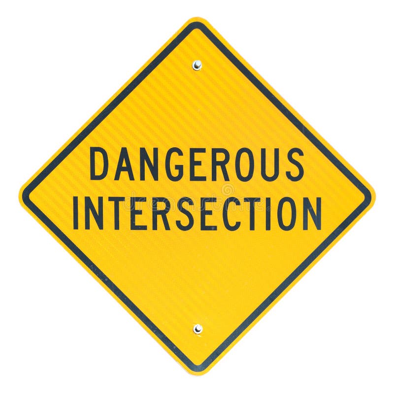Dangerous Intersection or Crosswalk Signage Stock Image - Image of ...
