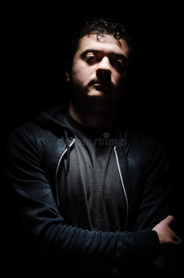 Intimidating Distinguished Man in Hooded Top Stock Image - Image of ...