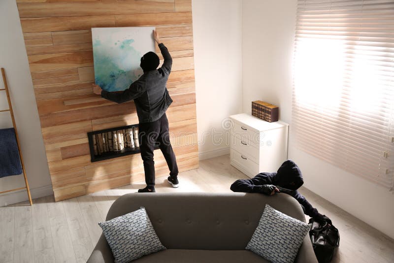 Dangerous Masked Criminal Stealing Picture Stock Image - Image of scary ...