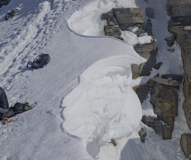 Dangerous Path Near Corniche in Alps Stock Photo - Image of scenery ...