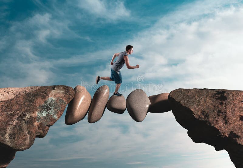 Dangerous Path. Traveler Walking on a Unsafe Path Stock Image - Image ...