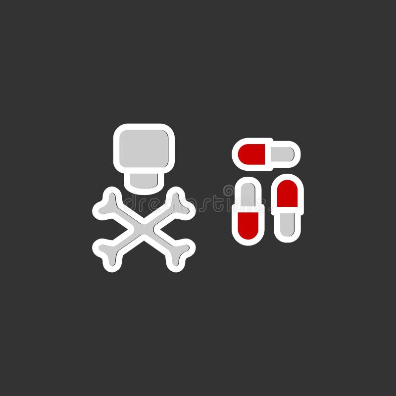 Dangerous Pills Vector Icon. . Eps 10 Stock Vector - Illustration of ...