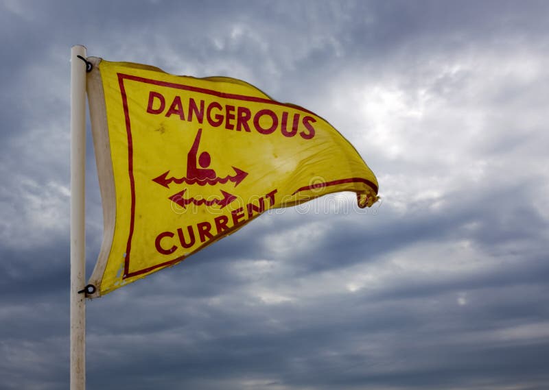 Dangerous Riptide Warning Flag. Isolated. Stock Image - Image of ...