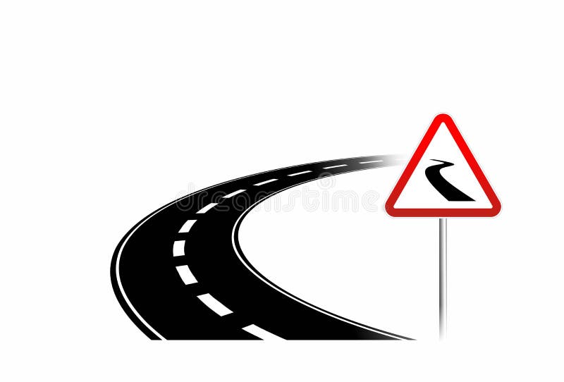 Dangerous road stock illustration. Illustration of warning - 36329476