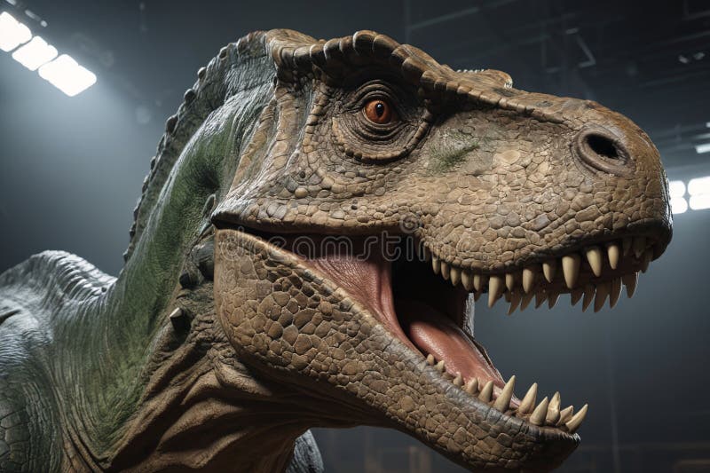 Dangerous Roaring Dinosaur in Prehistoric Age Stock Illustration ...