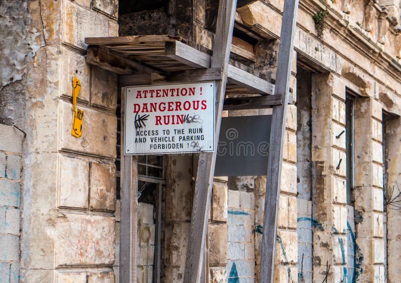 Dangerous ruin stock image. Image of destroyed, ruin - 55817673