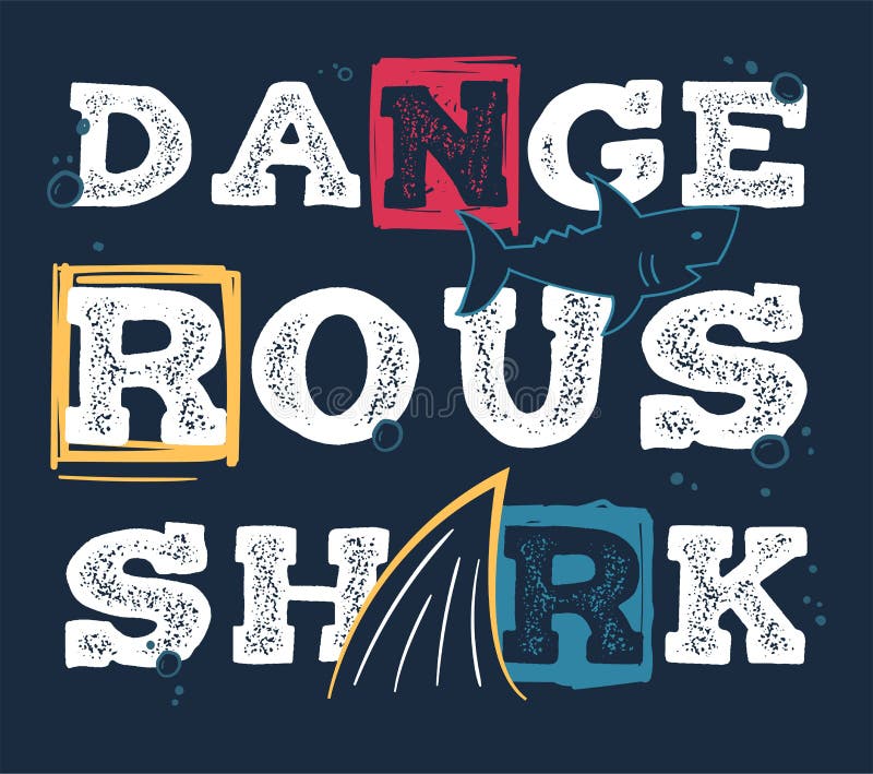 Shark Typography, Abstract Text Word Logo Stock Vector - Illustration ...