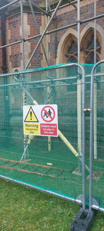 Dangerous Site and Children Must Not Play Construction Sign. Stock ...