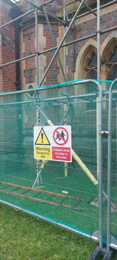 Dangerous Site and Children Must Not Play Construction Sign. Stock ...