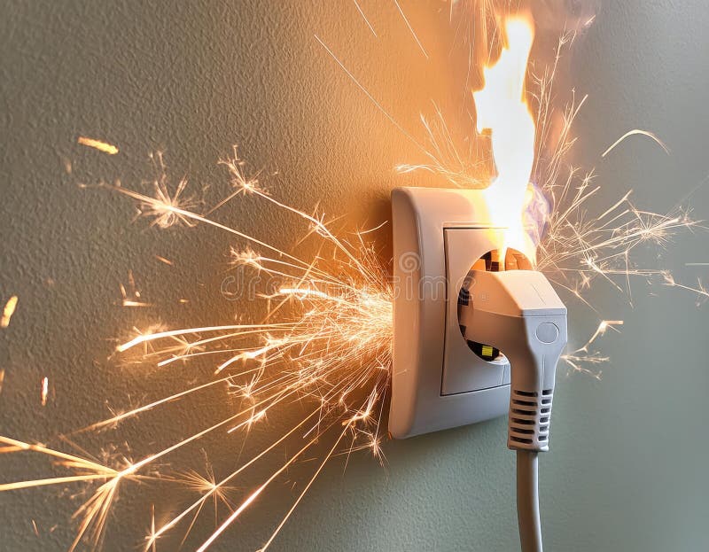 Dangerous Fire, and Smoke Emanating from an Indoor Electrical Socket on ...