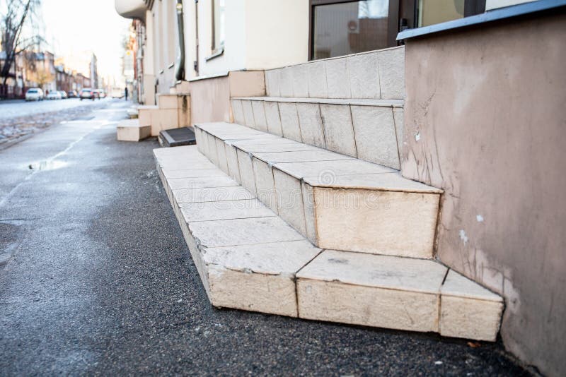 Dangerous Stairs. Poor Condition of Construction Stock Image - Image of ...