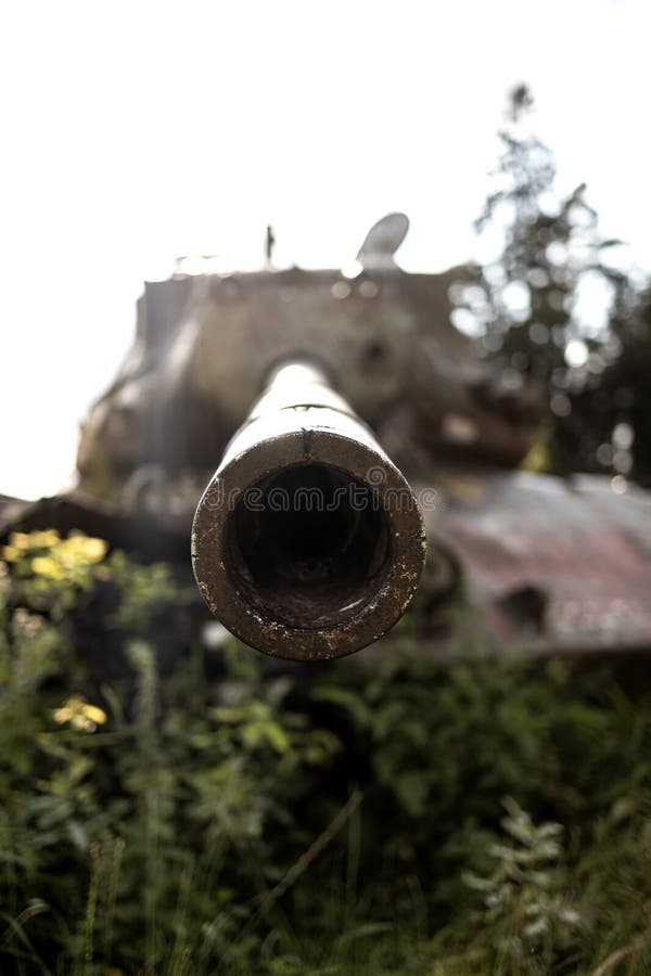 Dangerous Tank Pointing at the Viewer Perpendicular Stock Image - Image ...