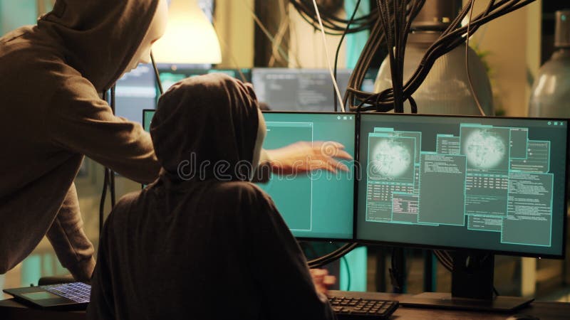 Dangerous Thief Gaining Database Access Into Computer System Stock Video Video Of Technology