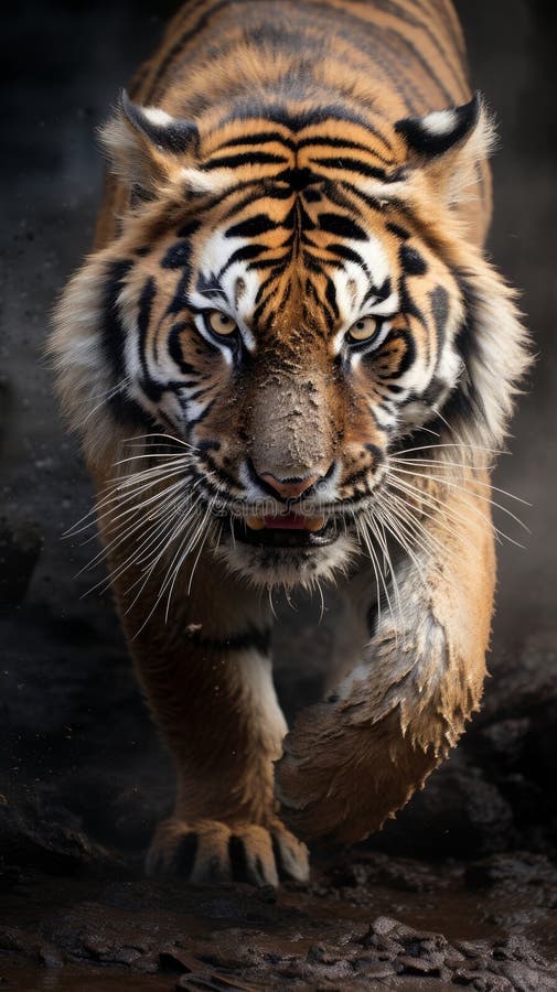 A Dangerous Tiger Walking Wildlife Photography Stock Image - Image of ...