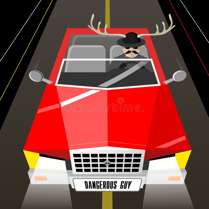 Dangerous type of driving. stock vector. Illustration of offender ...