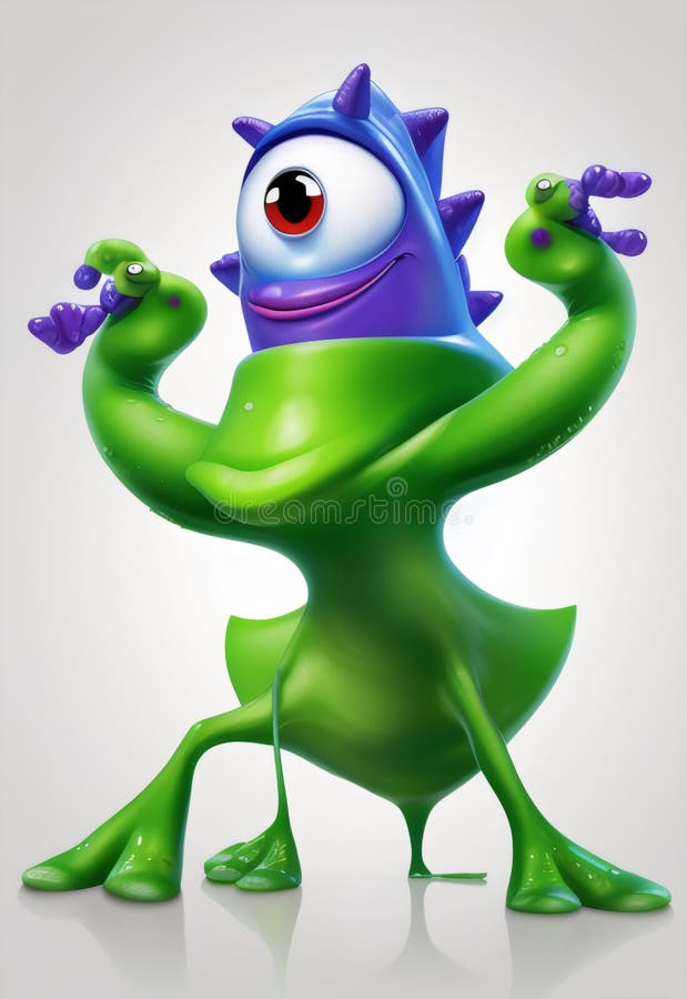 A Dangerous and Ugly Virus Character with a Hilarious Expression Stock ...