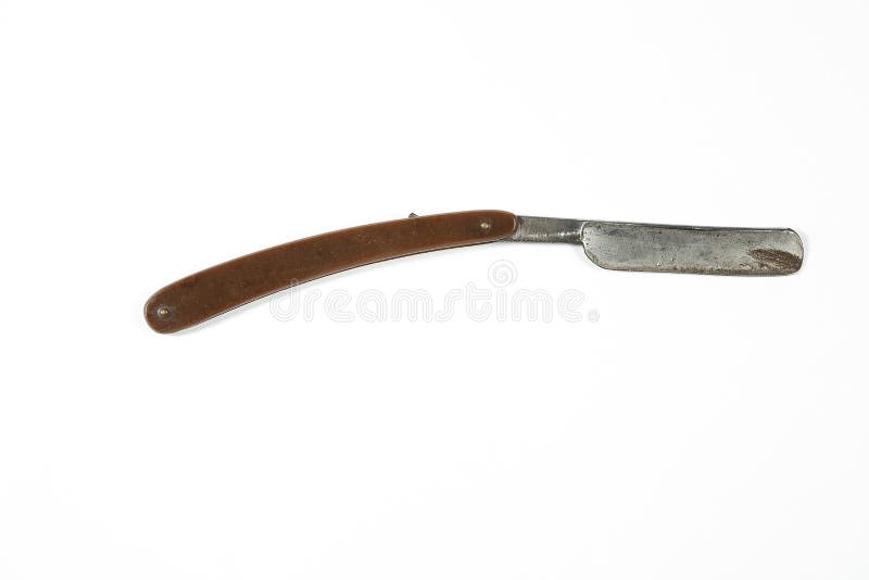 Old Shaving Blade Isolated on White Stock Image - Image of instrument ...