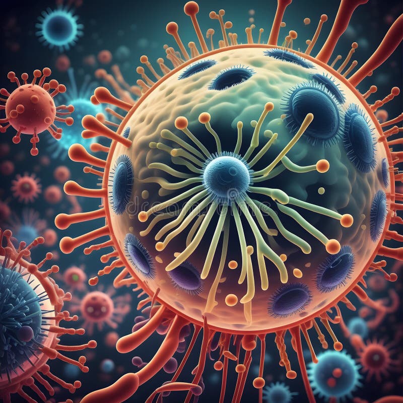 Danger Pathogens, AI-generatet Stock Illustration - Illustration of ...