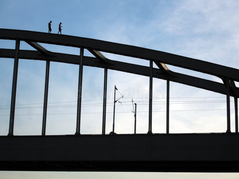 Dangerous Walk Over the Bridge Stock Photo - Image of hazard, outdoors ...