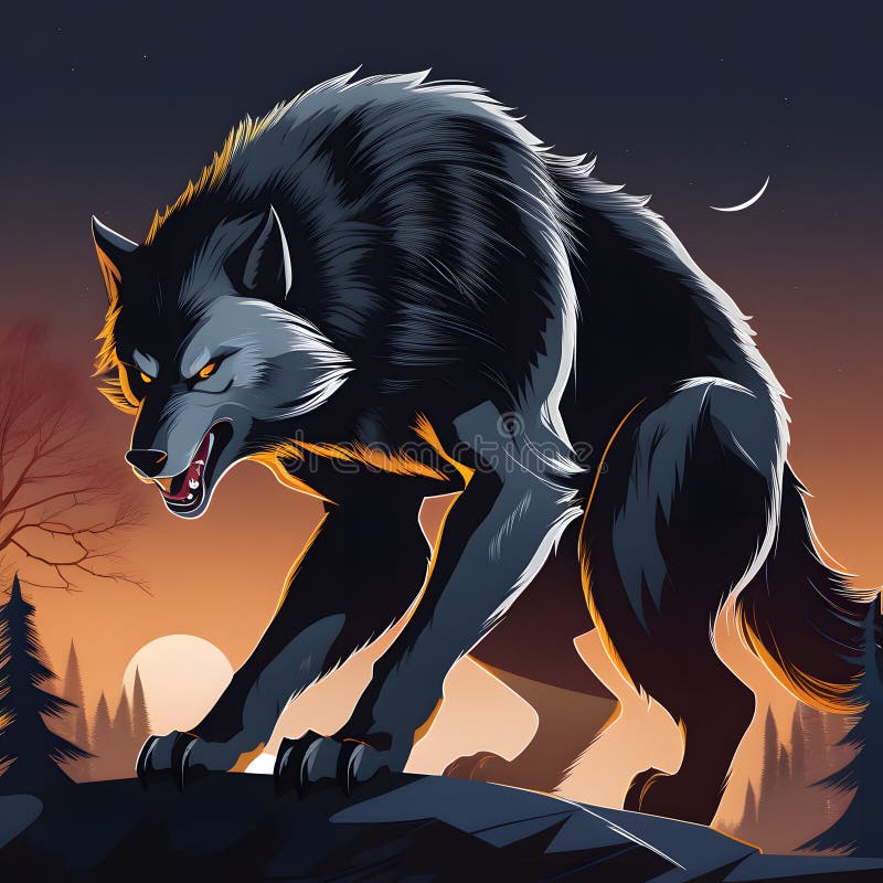 Dangerous Werefolf, Ai-generatet Stock Illustration - Illustration of ...