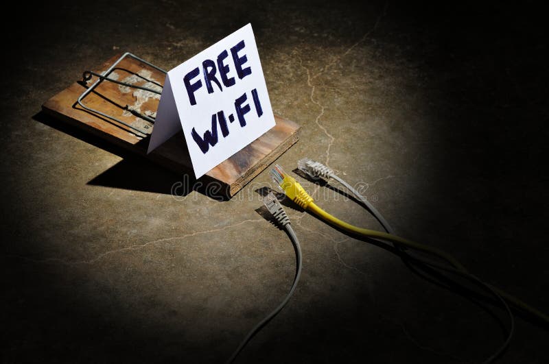 The dangers of free wi-fi stock image. Image of public - 64298783