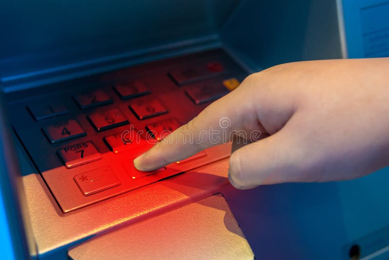 The Dangers of Touching the ATM Stock Image - Image of corona, touching ...