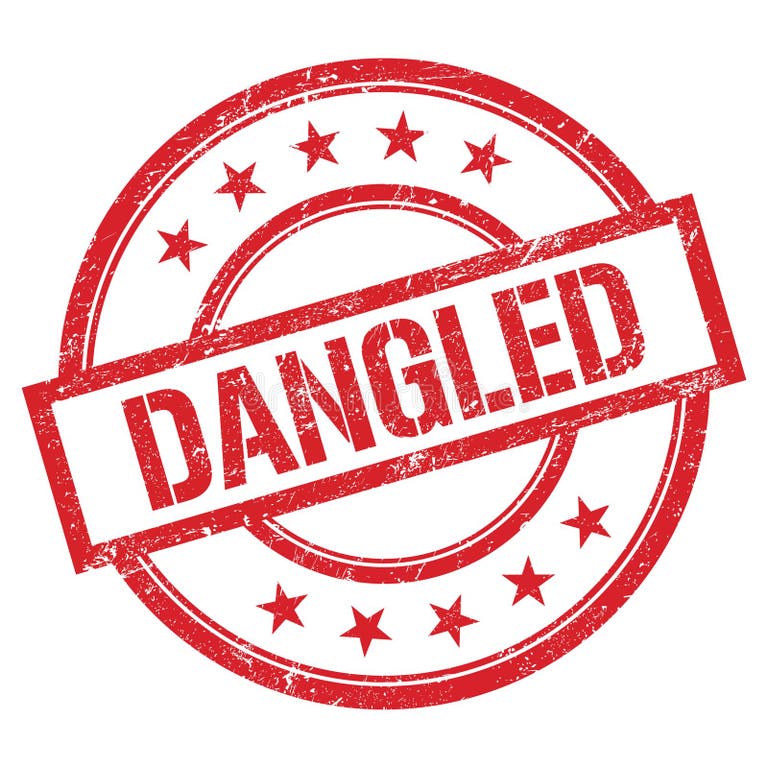 DANGLED Text Written on Red Vintage Stamp Stock Illustration ...