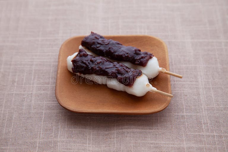 Dango Dumpling with Azuki Red Beans Paste Japanese Confectionery on ...
