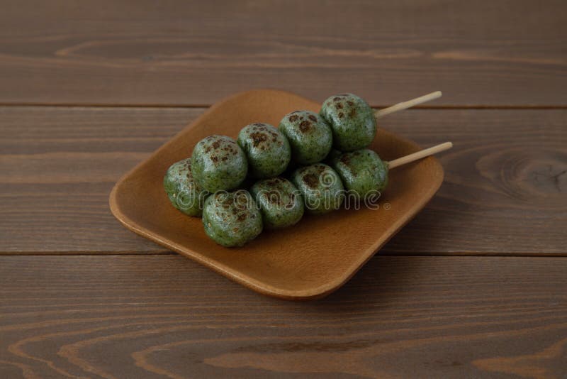 Dango Mugwort Dumpling Rice Cake Japanese Confectionery Isolated on ...