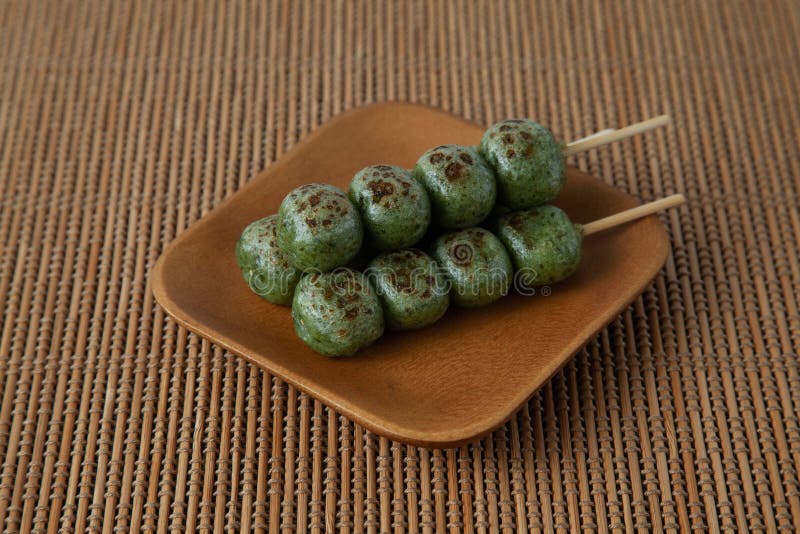 Dango Mugwort Dumpling Rice Cake Japanese Confectionery Isolated on ...