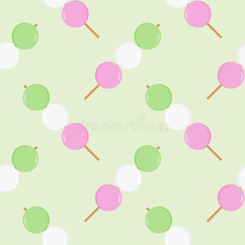 Dango Seamless Pattern Vector Illustration Stock Vector - Illustration ...