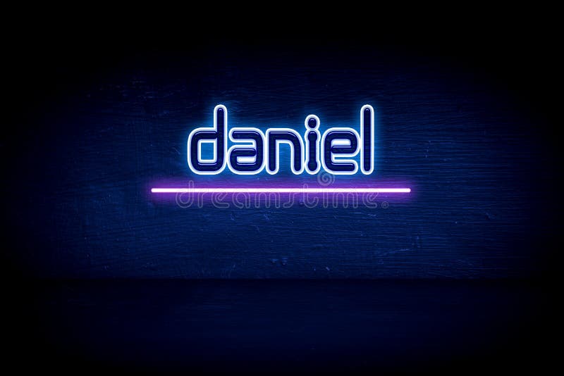 Daniel - Blue Neon Announcement Signboard Stock Illustration ...