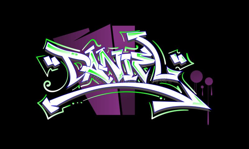 DANIEL Graffiti Tag Style Design Stock Vector - Illustration of world ...