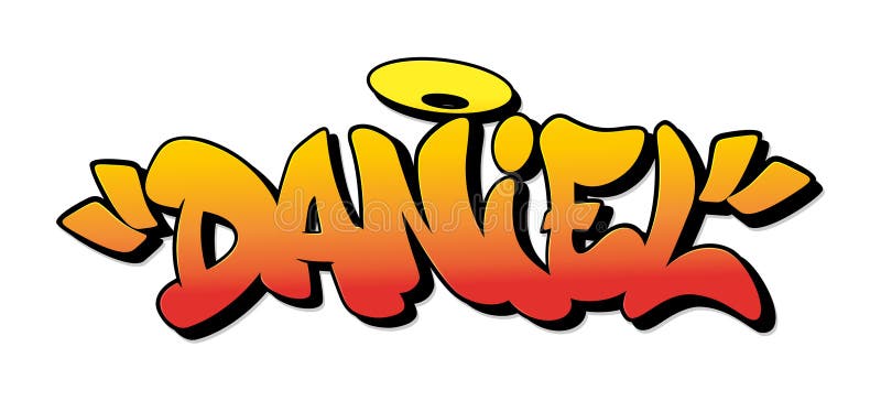 Daniel Name in Graffiti Style. Vector Illustration. Stock Vector ...