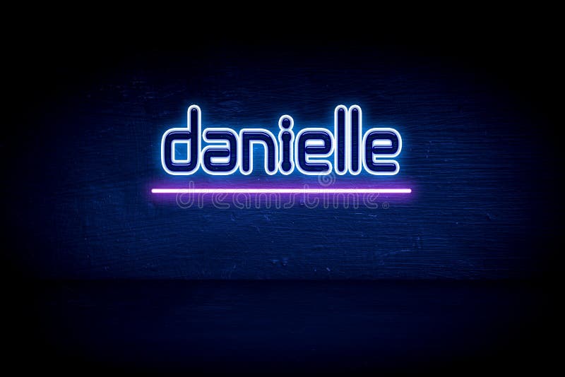 Danielle - Blue Neon Announcement Signboard Stock Illustration ...