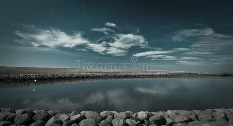 Danish blue river stock image. Image of rock, ribe, river - 25985331