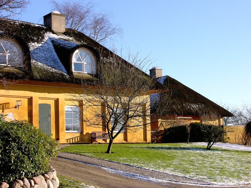 Danish cottage stock photo. Image of pretty, denmark, bright - 951480