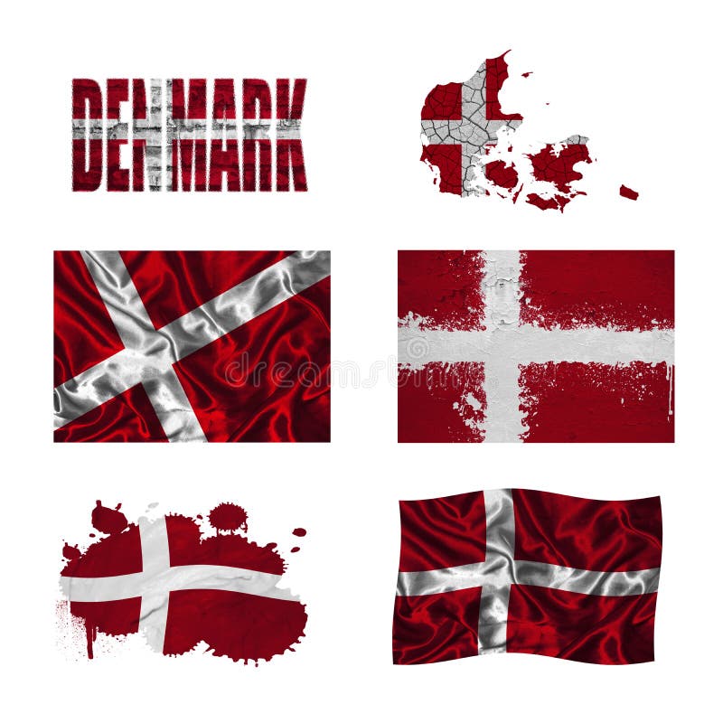 Danish flag collage stock illustration. Illustration of colorful - 27742767