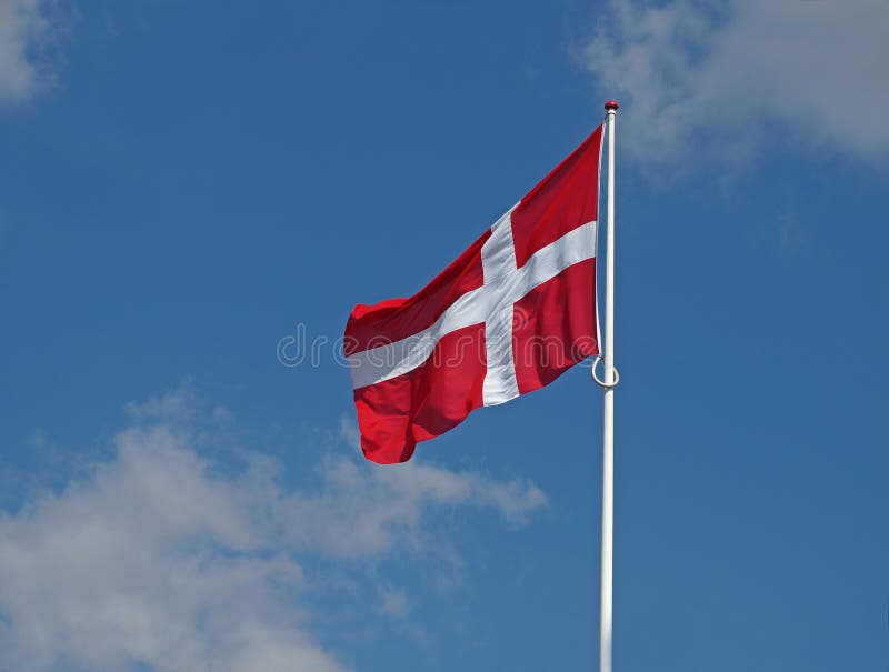 Danish flag stock photo. Image of mast, flag, flutter - 30777950