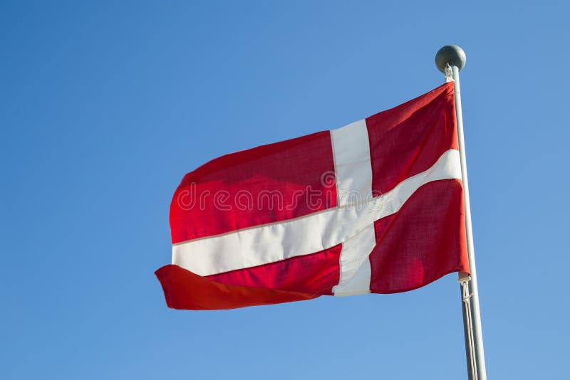 Danish Flag stock photo. Image of pole, denmark, blue - 57743958