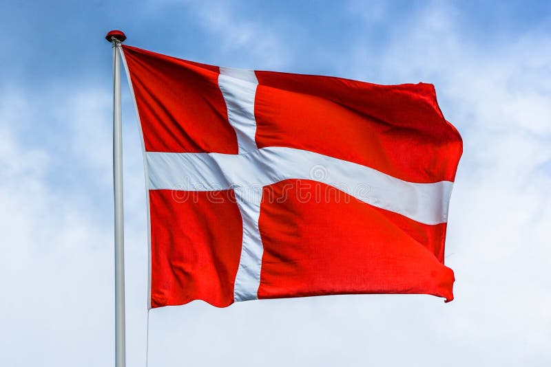 Danish Flag in Red and White Color Stock Image - Image of breeze ...