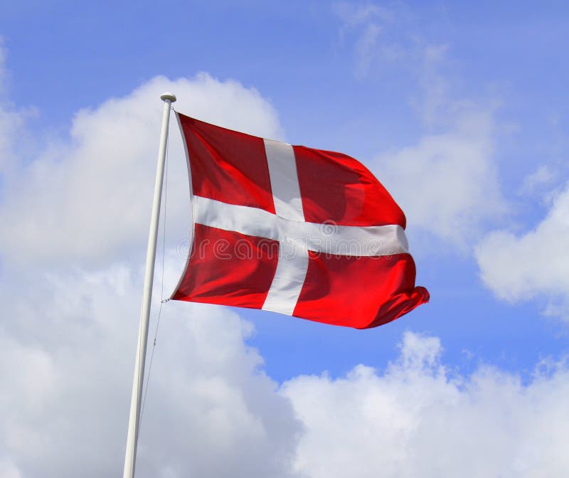 The Flag of Bornholm - a Danish Island Stock Photo - Image of green ...