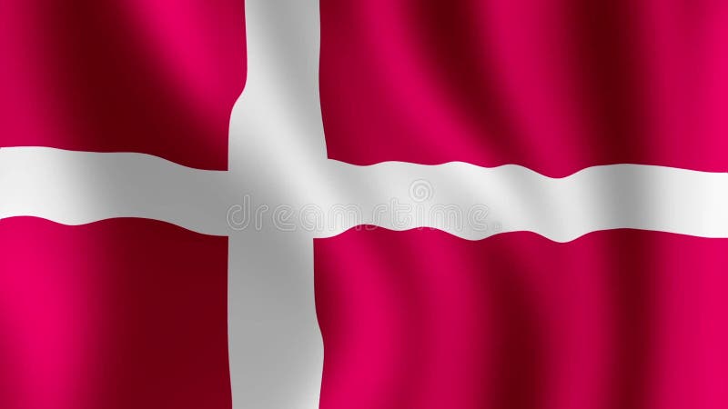 Danish Flag Loop Footage at Day Light Blowing Close Up Stock Footage ...