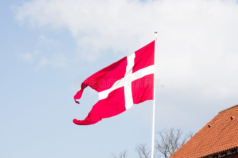 Danish Flag Waving in the Wind Stock Image - Image of country, cultural ...