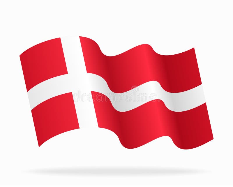 Danish Flag Wavy Background Layout. Vector Illustration. Stock ...