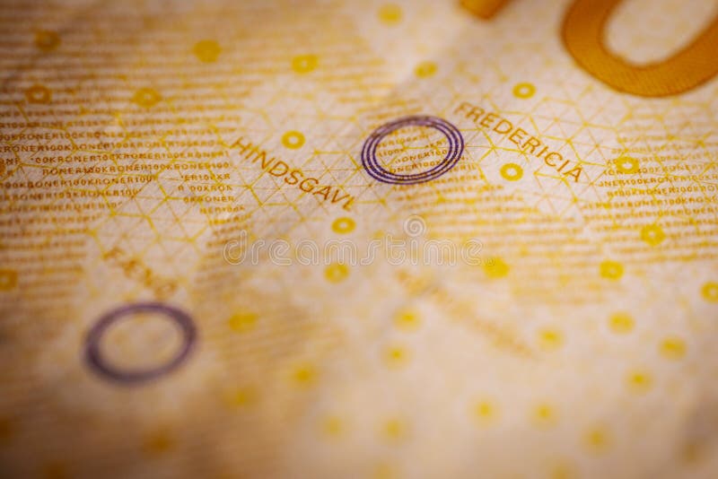 100 Danish Krone Banknote, Front and Back Banknote on the Flag of ...