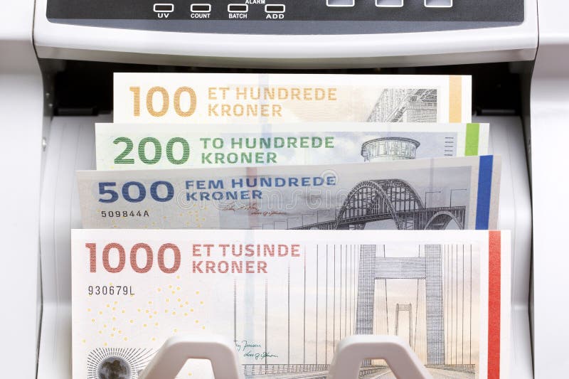 Danish Krone in the Counting Machine Stock Image - Image of danish ...