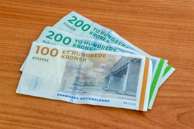 Danish Krone DKK Banknotes on Wooden Table Stock Photo - Image of city ...