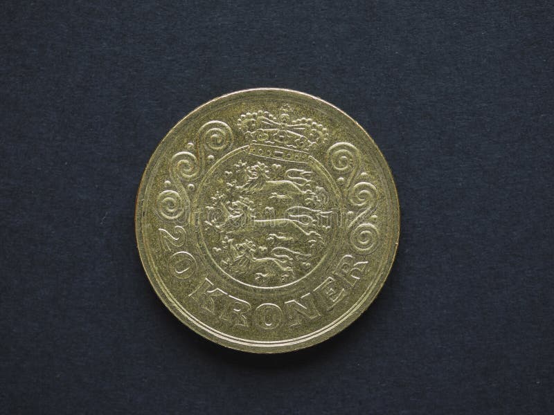 20 Danish Krone DKK coin stock image. Image of money - 75486239